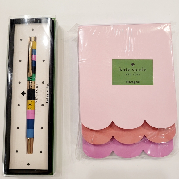 kate spade | Accessories | Kate Spade Colorful Pen And Pink Notepad Set ...